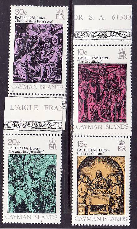 Cayman Is.-Sc#396-9- id2-unused NH set-Easter-Durer etchings-1978 ...