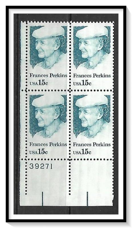US Plate Block #1821 Frances Perkins MNH | United States, General Issue ...
