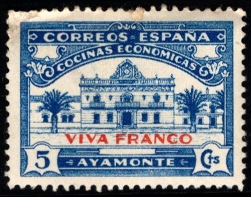 1937 Spain Civil War Charity Poster Stamp 5 Centavos Ayamonte Economic ...