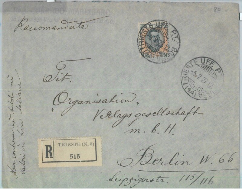 82537 - Regno - Storia Postale Sass# 203 Su Busta Raccomandata a ...