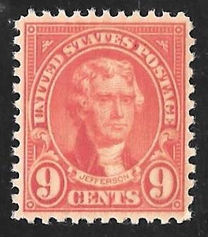 641 9 cent Jefferson Orange Red Stamp mint OG NH EGRADED XF 90 / HipStamp