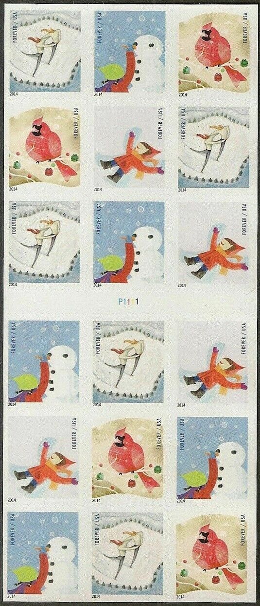 Winter Fun ATM Pane of 18 1st Class Postage Stamps Scott 4944b | United ...