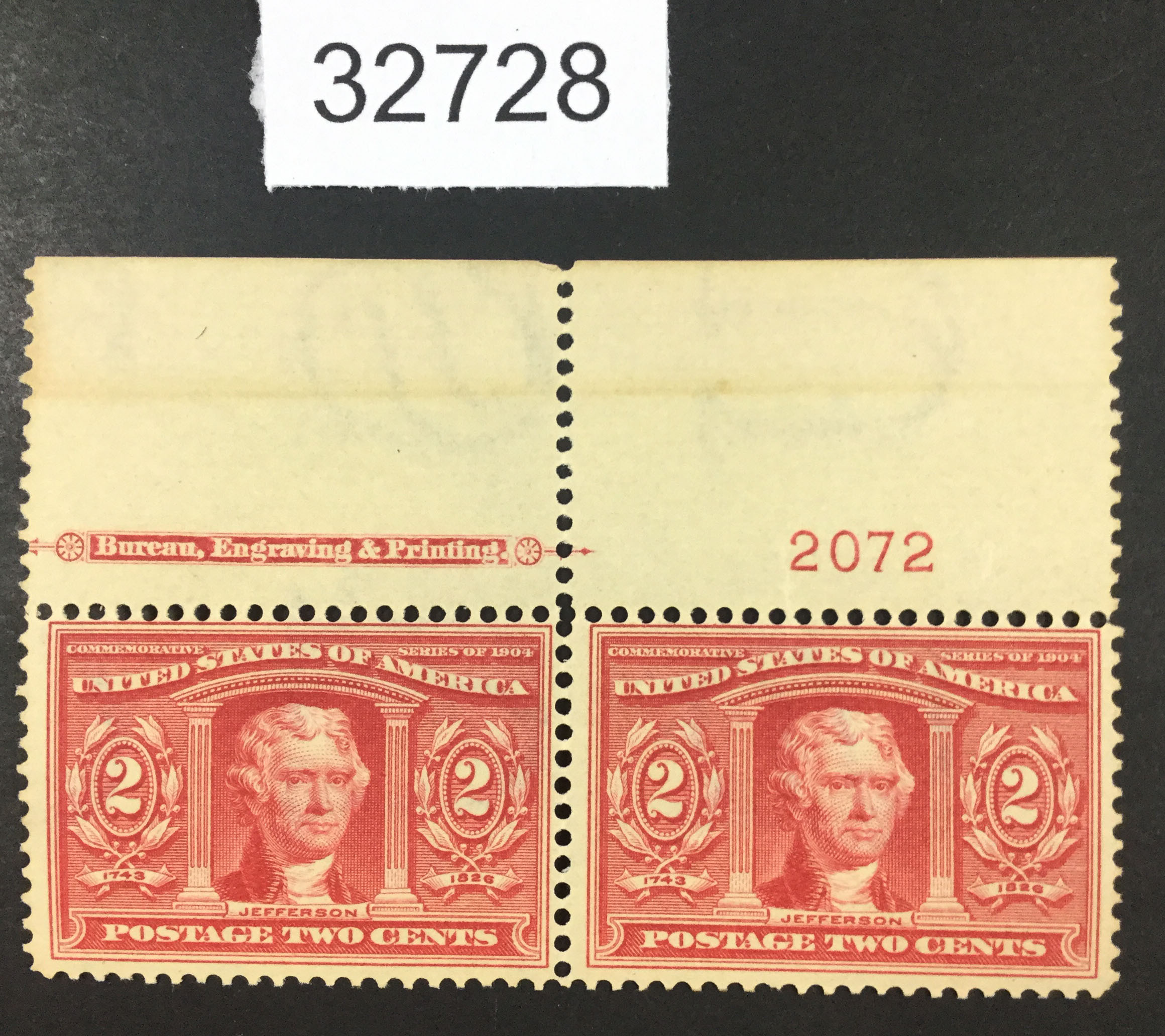 US Stamps #324 Mint OG NH Plate Pair LOT #32728 | United States ...