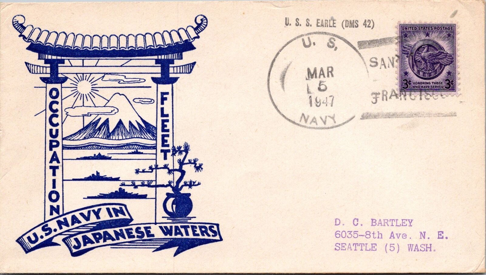USS Earle - 3.5.1947 - US Navy in Japanese Waters - F48298 | United ...