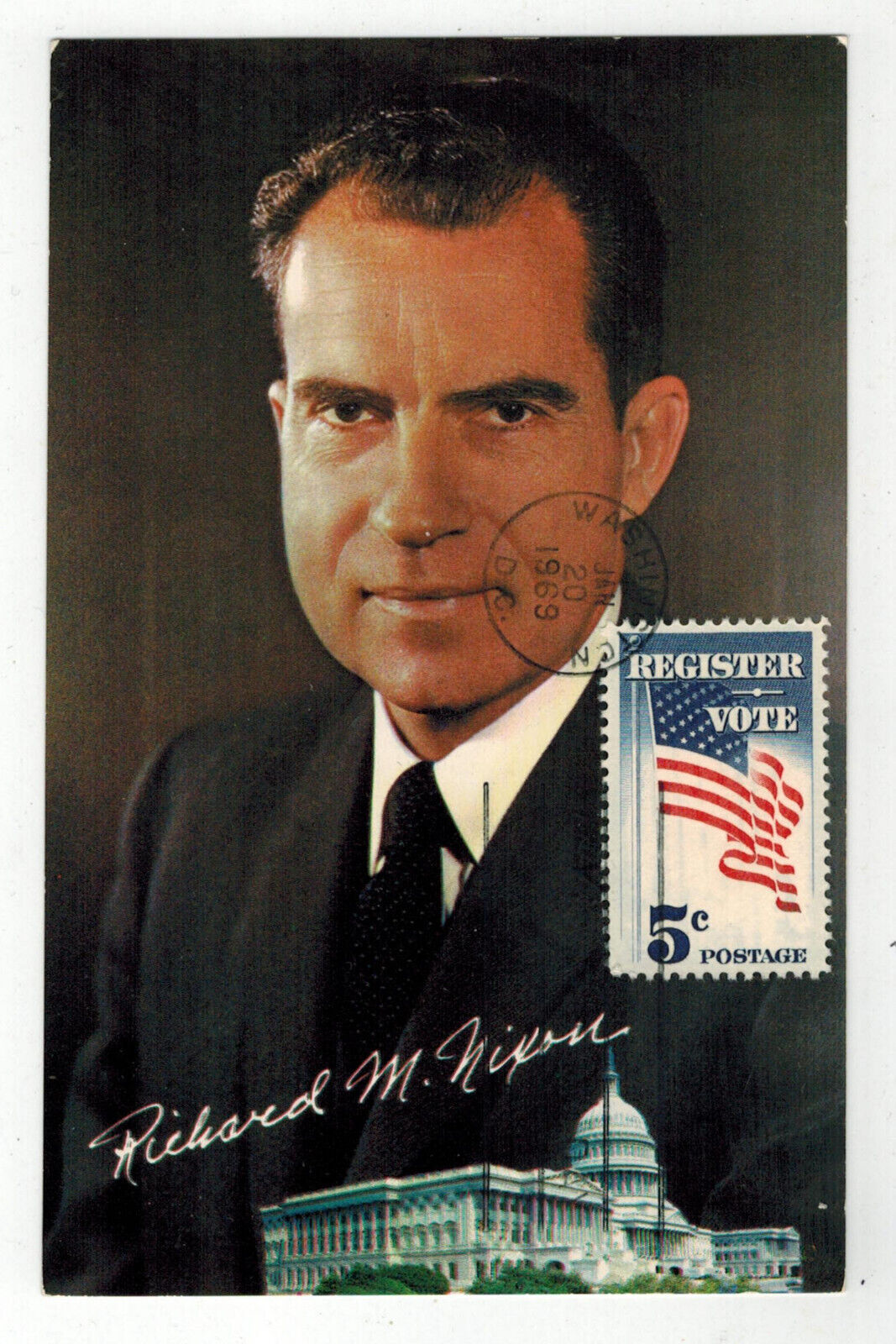 1964 Register & Vote Scarce Color Postcard Richard Nixon 1969 ...