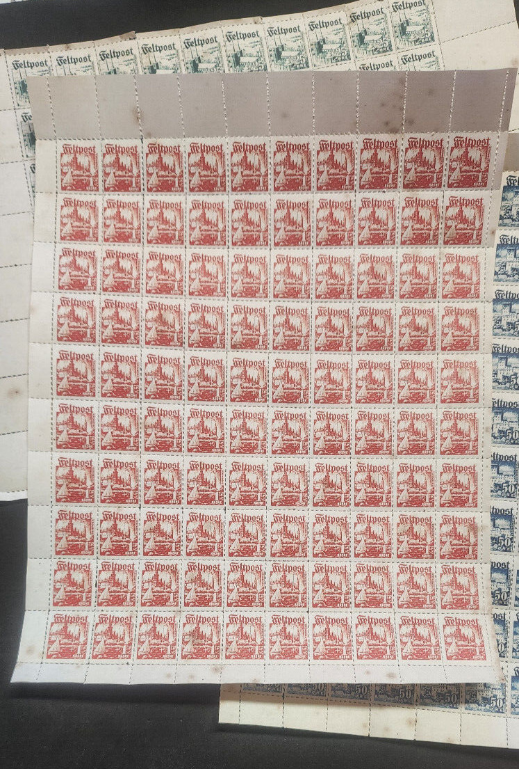 WW2 WWII Nazi German Third Reich DNSAP DANISH LEGION Feldpost sheets ...