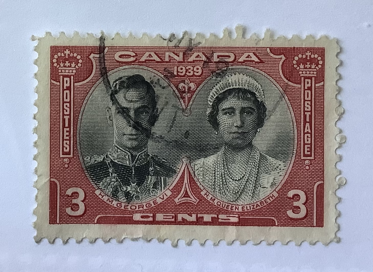 Canada 1939 Scott 248 used - 3c, George VI & Queen Elizabeth | Canada ...