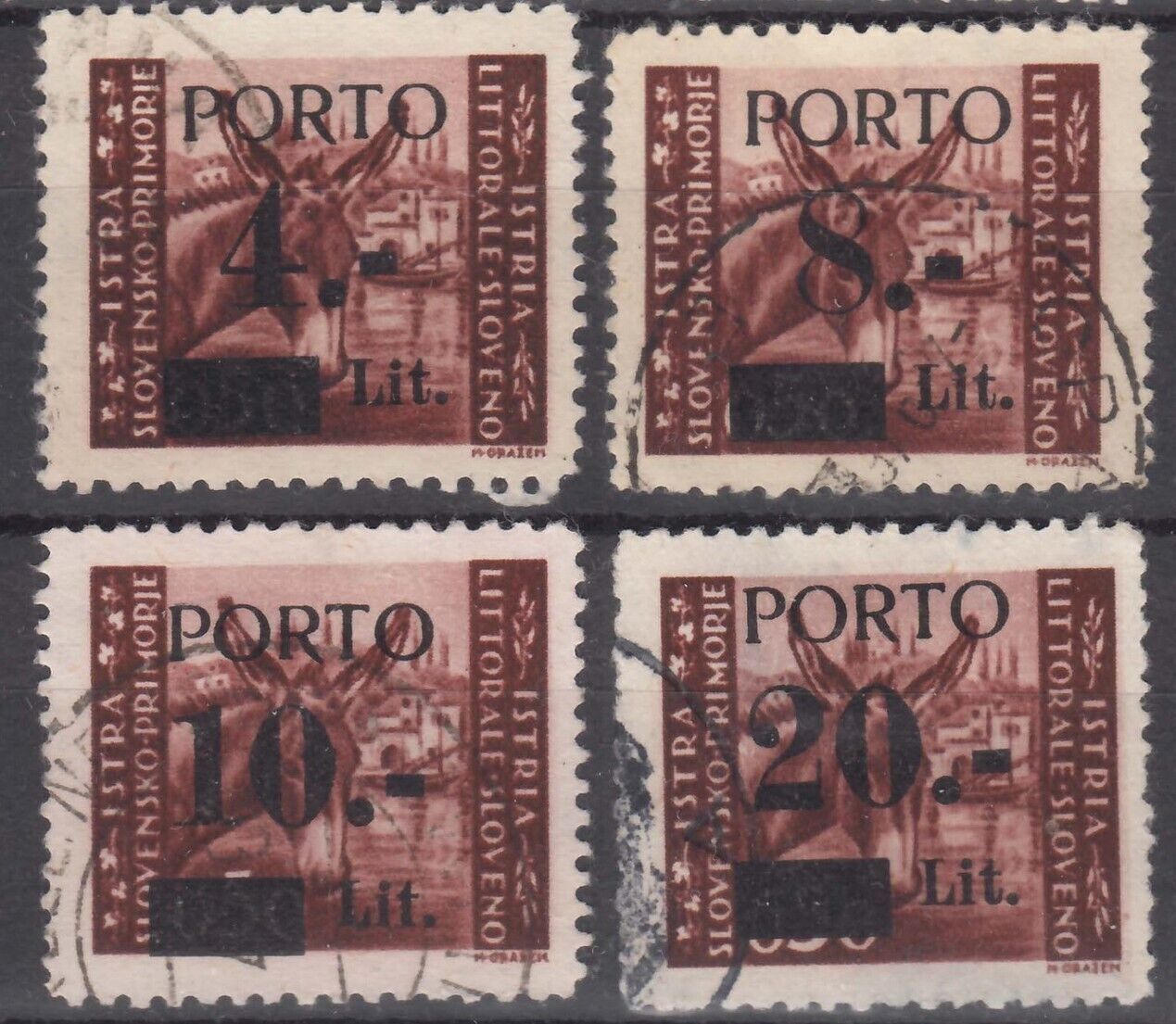 Italy Istria Litorale Yugoslavia occupation, Porto 1945 Sassone#2-5 ...