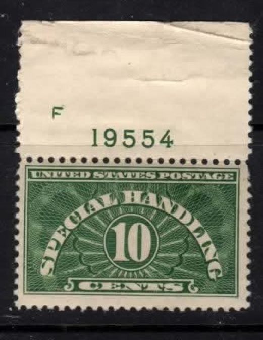 QE1 Parcel Post Special Handling Top F19554 Plate Number Single MNH ...