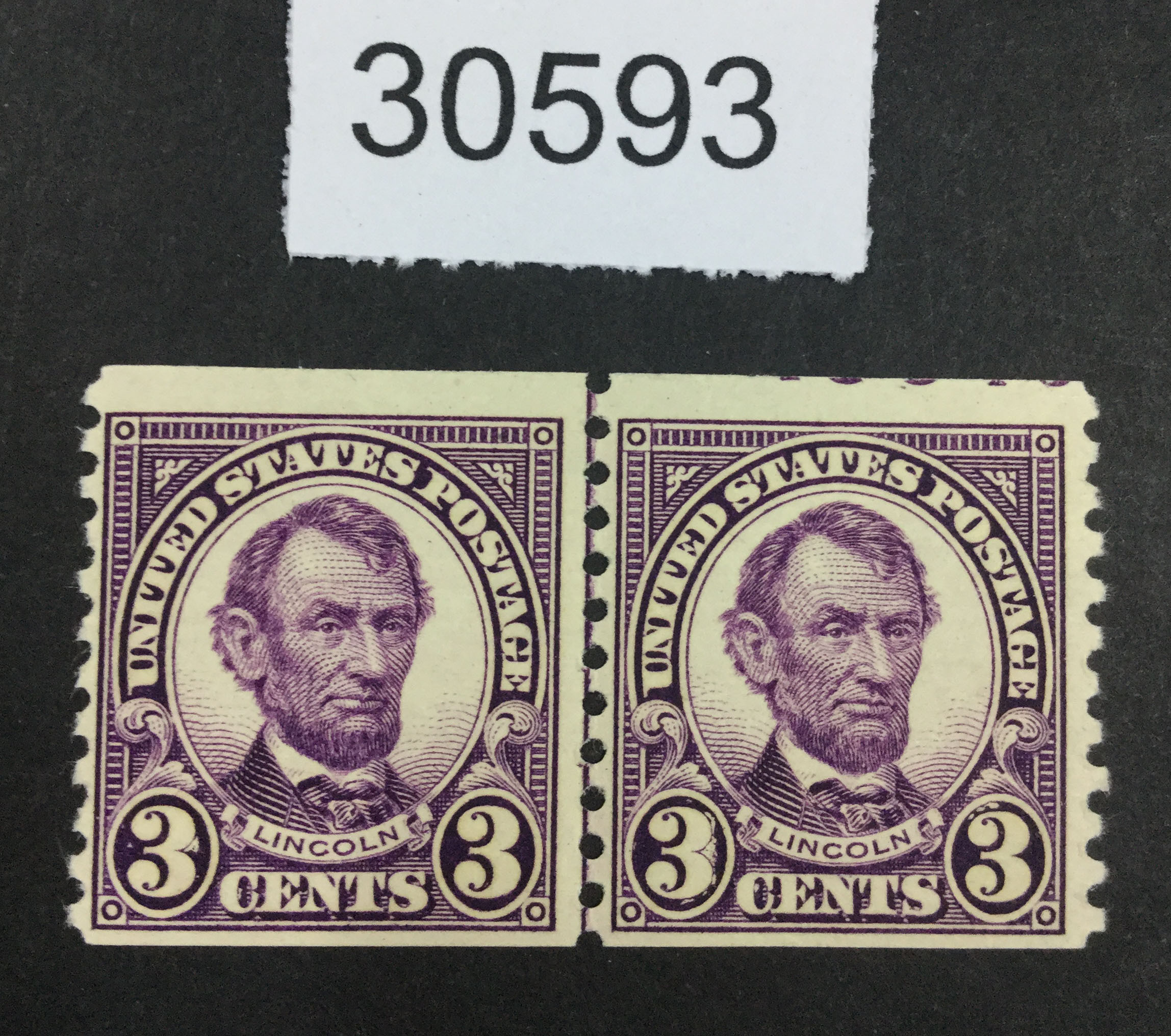 US Stamps #600 Line Pair Mint OG NH Plate Number LOT #30593 | United ...