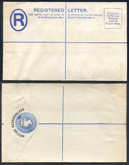 British Bechuanaland 4d O/P on QV 2d Blue Registered Letter Mint ...