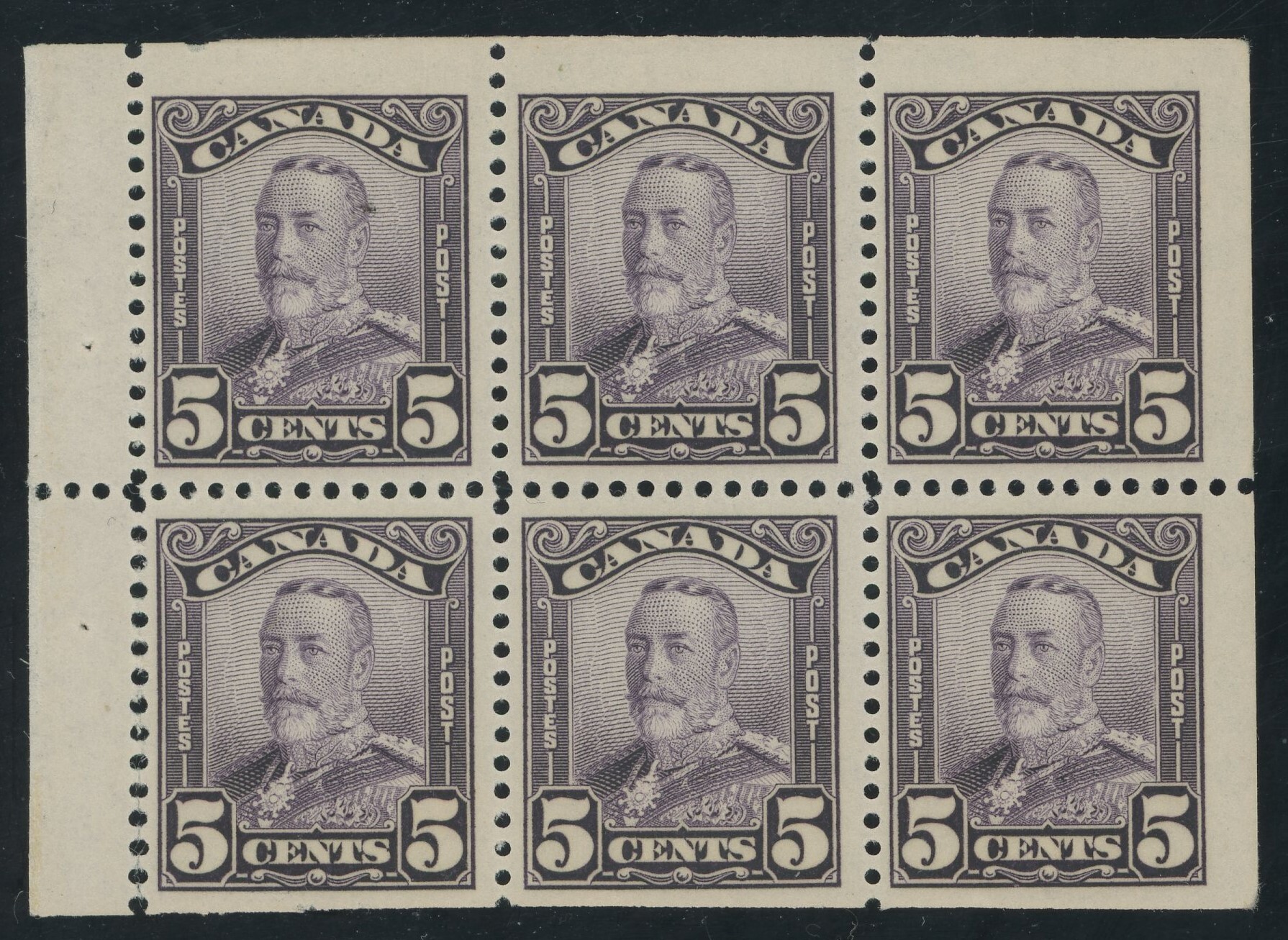 Canada - 153a - F/VF Mint never hinged booklet pane of 6 - minor perf ...