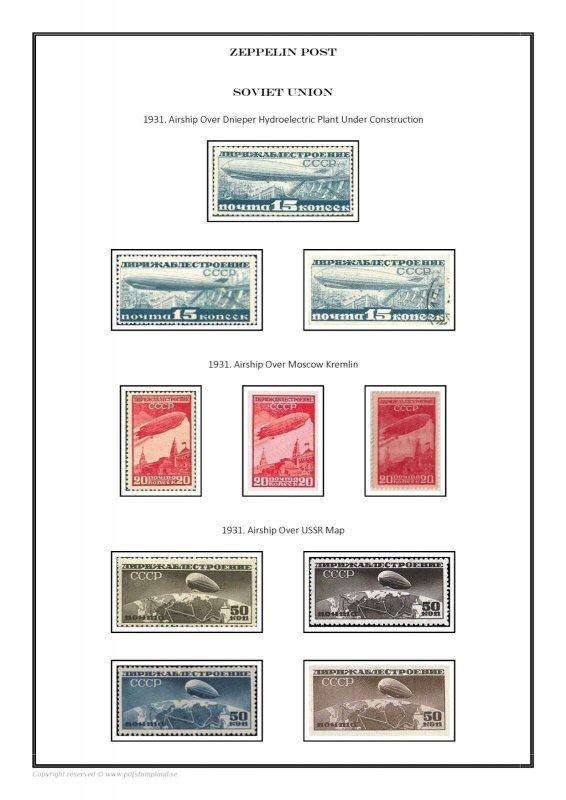 Zeppelin Post Airmail 1913-1936 PDF (DIGITAL) STAMP ALBUM PAGES ...