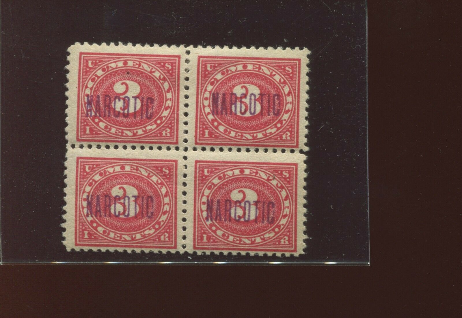 Scott RJA11 Narcotic REVENUE Overprint Mint Block of 4 Stamps (Stock ...