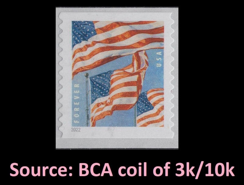 US 5655 Flags forever single (1 stamp from coil of 3000 or 10000) MNH ...