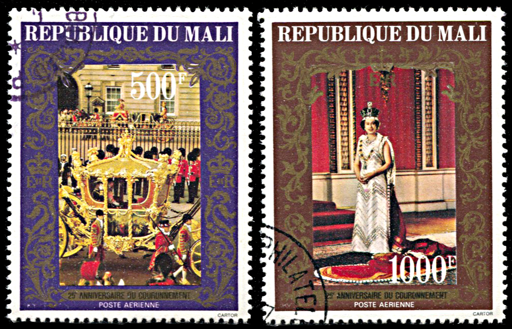 Mali C341-C342, CTO, 25th Anniversary of Coronation of Queen Elizabeth ...