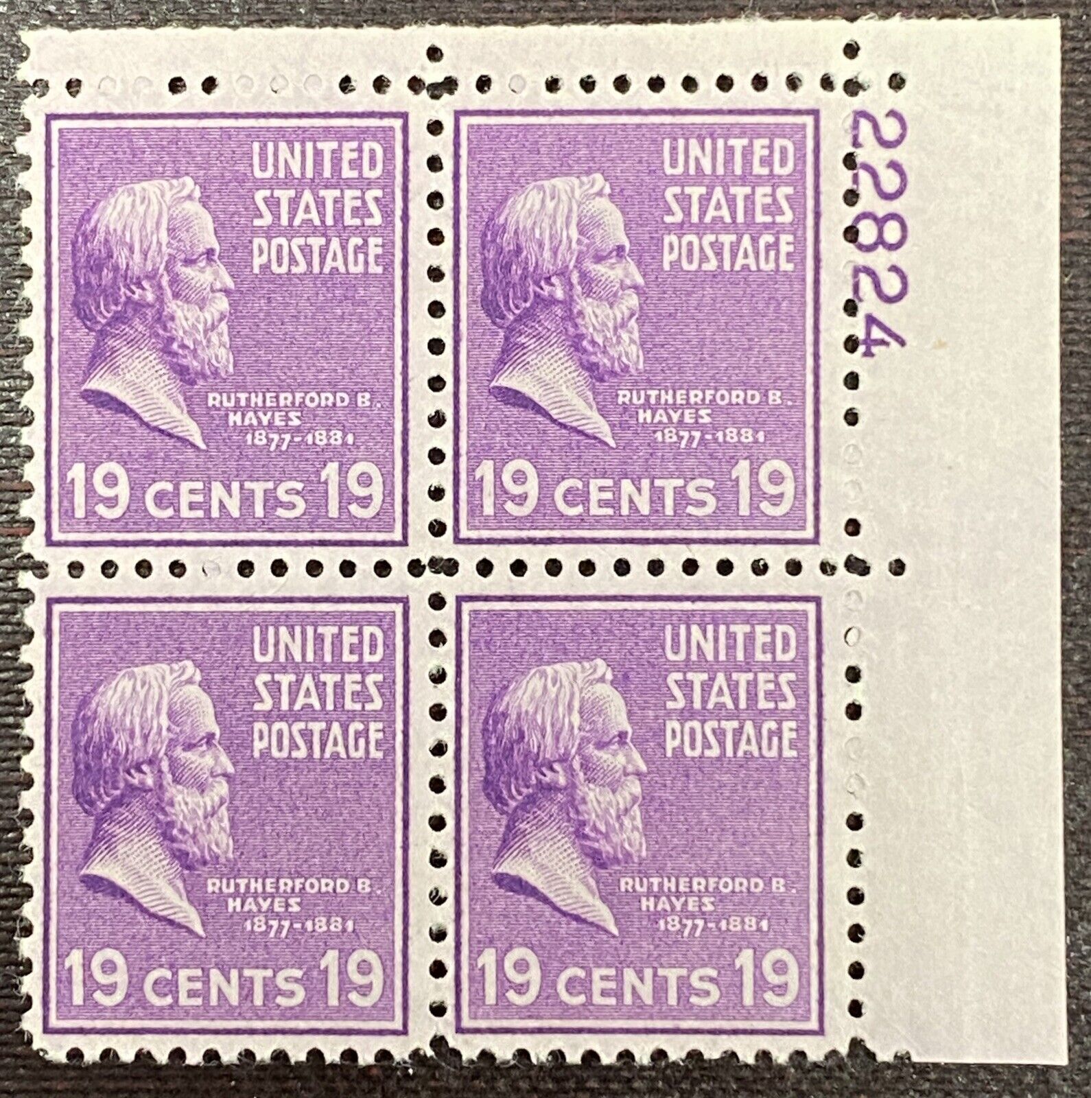 US Stamps-SC# 824 - 19 Cent - MNH - Plate Block Of 4 - CV $7.00 ...