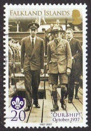 Falkland Islands 2007 20p Duke of Kent and Baden-Powell on board ...