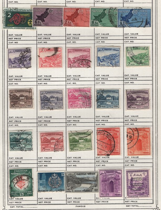 Pakistan Collection of 75 Mint and Used Stamps 4 Pages | Asia ...