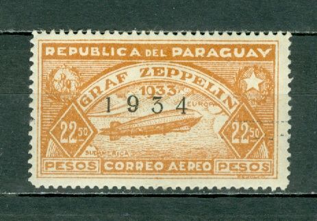 Paraguay 1934 "Zeppelin" #C91 Mint NO Thins...$9.00 | Central & South ...