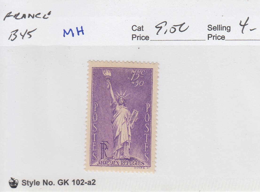 J40007 JL Stamps 1936 france mh #b45 statue liberty | Worldwide - Other ...