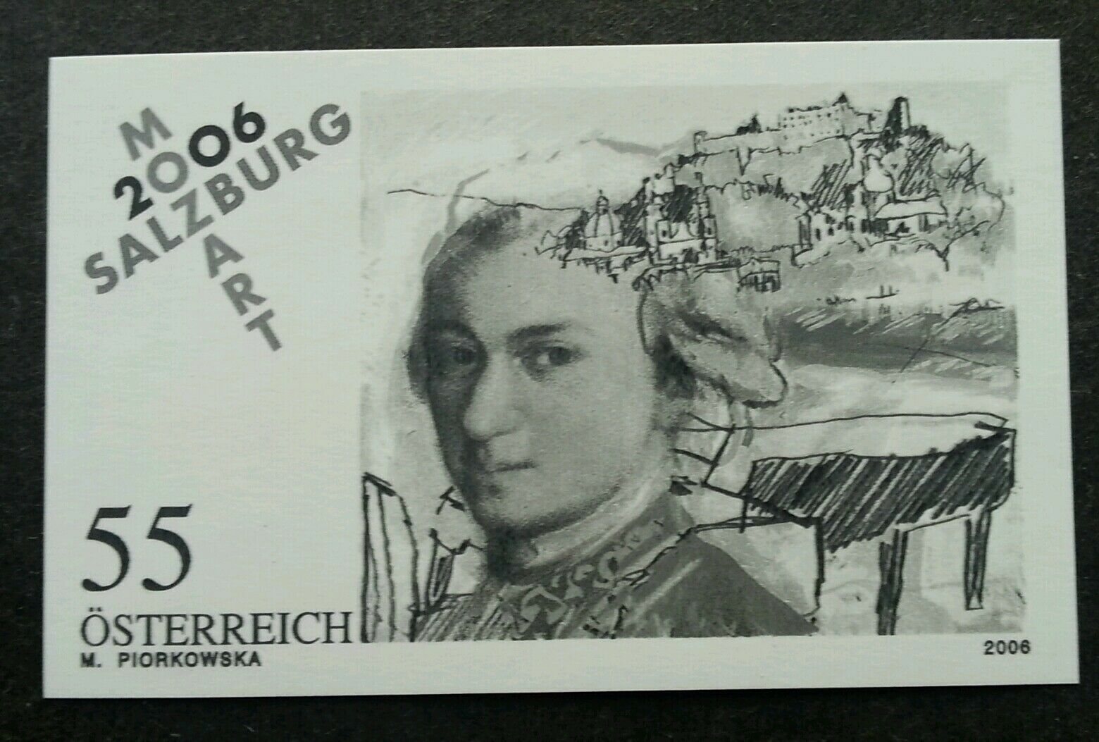 Austria Musician 2006 Music Piano (imperf black print stamp) MNH ...