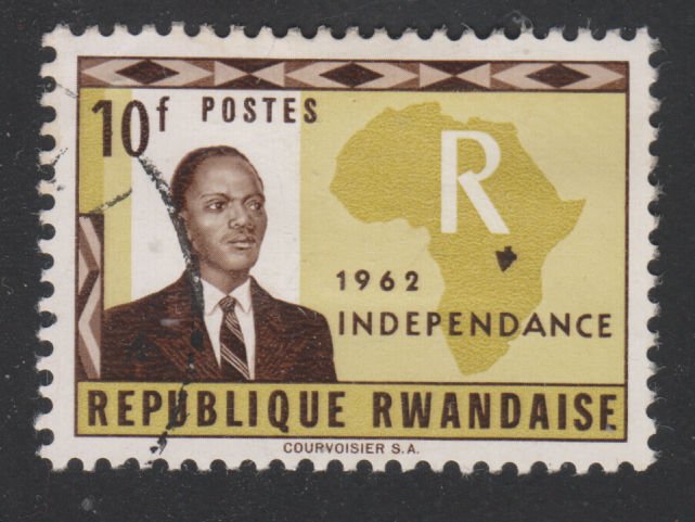 Rwanda 7 Gregoire Kayibanda and Map of Africa 1962 | Africa - Rwanda ...
