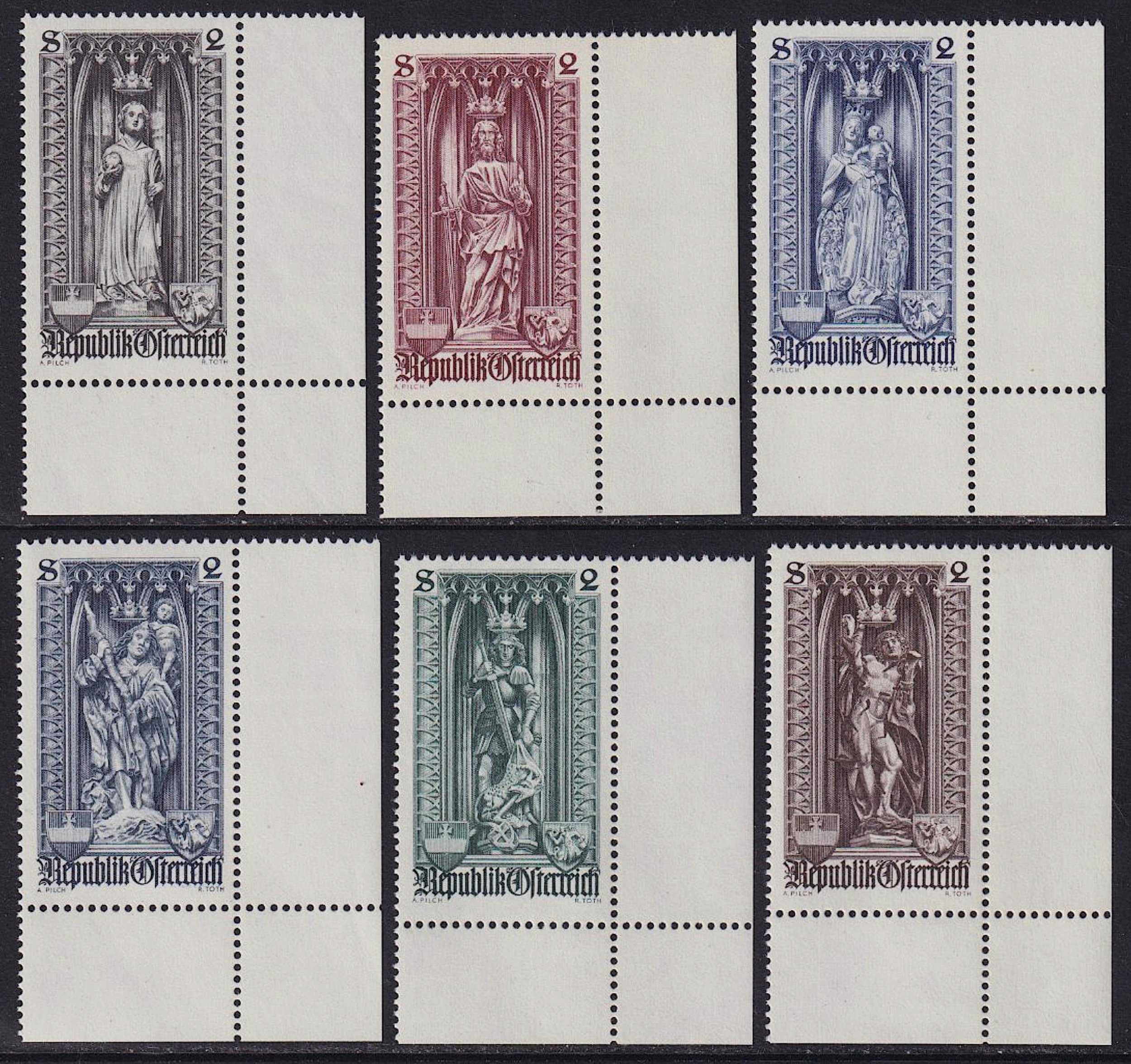 Austria - 1969 - Scott #830-835 - MNH - Diocese of Vienna 500th ...
