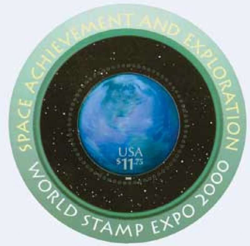 US Stamp 2000 Space Achievement Hologram Stamp w/ Circular Frame #3412 ...