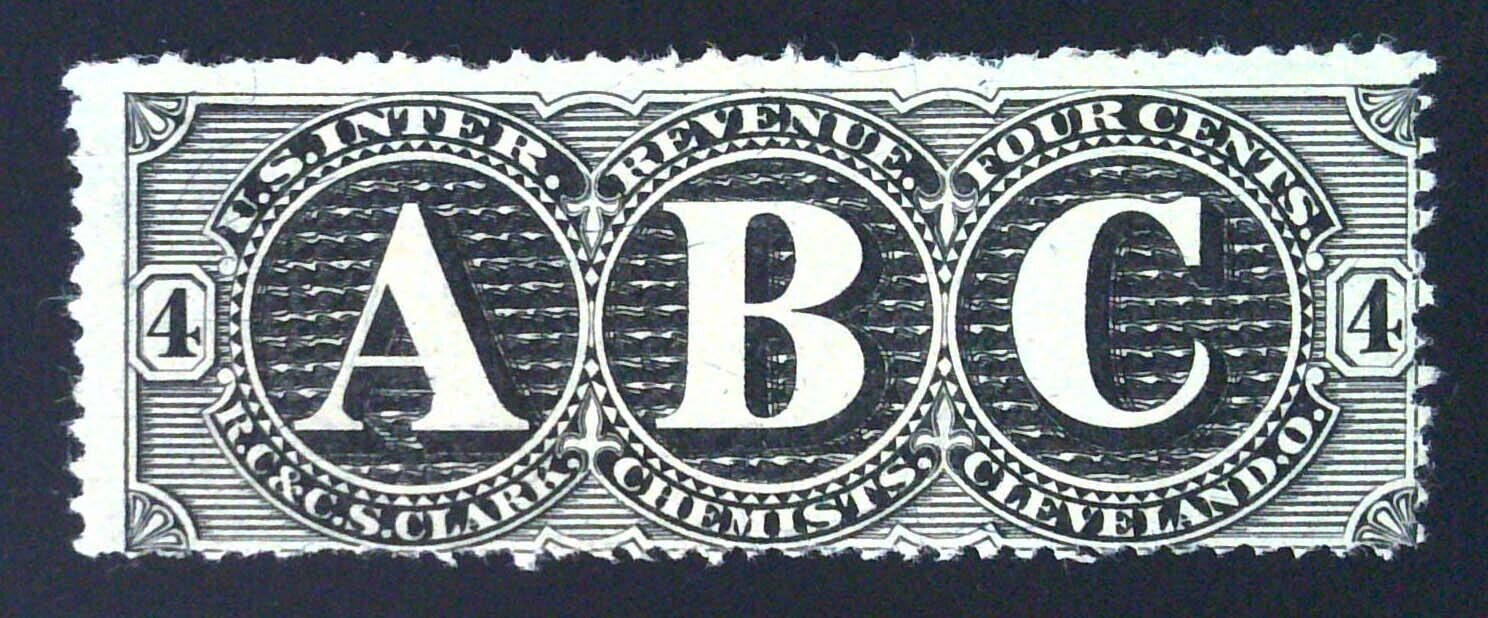 Scott #RS58b - 4c Black - Silk Paper - R.C.&C.S.Clark | United States ...