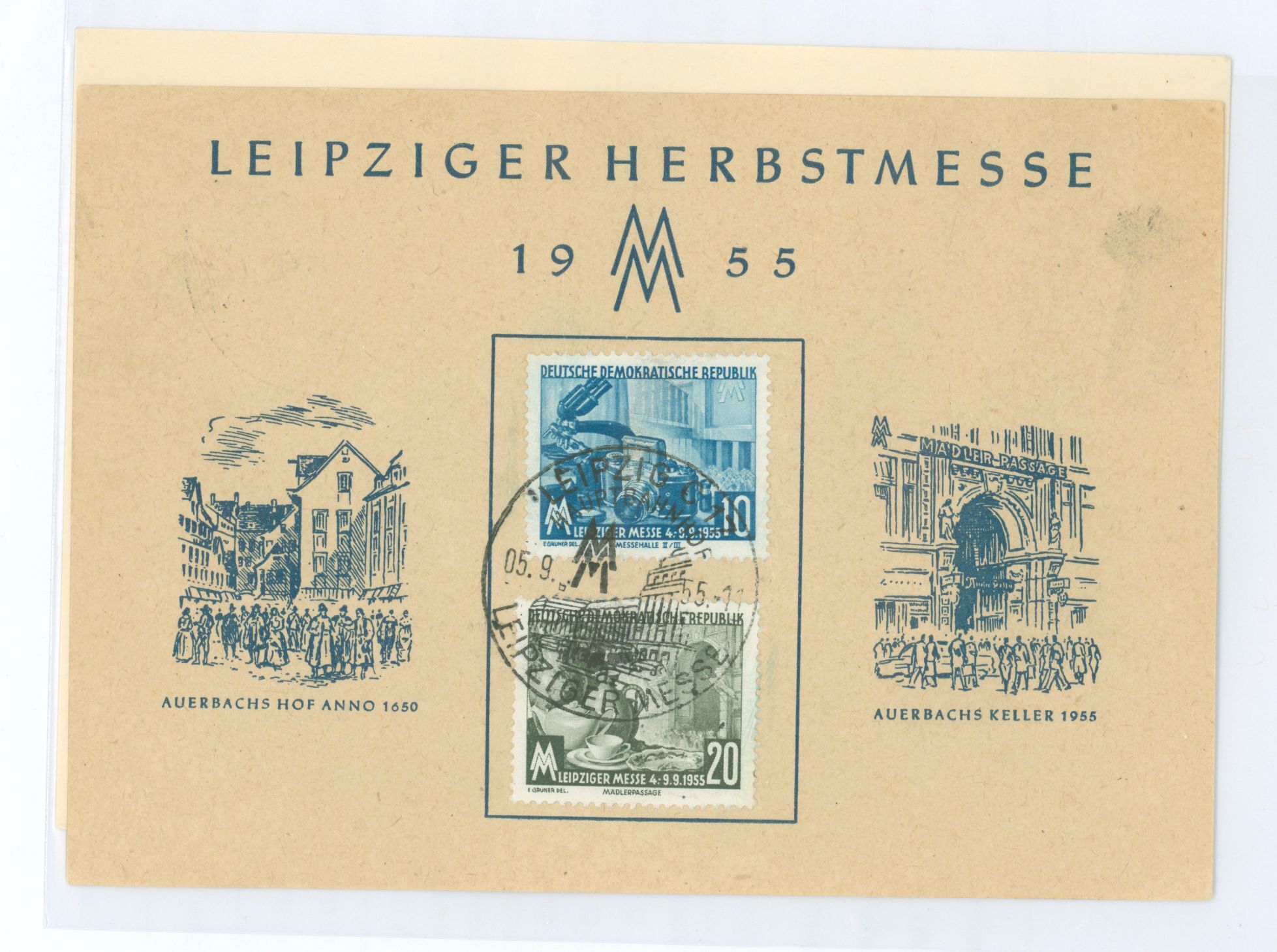 German Democratic Republic (DDR) 253-54 1955 Two Leipzig Fair postcards ...