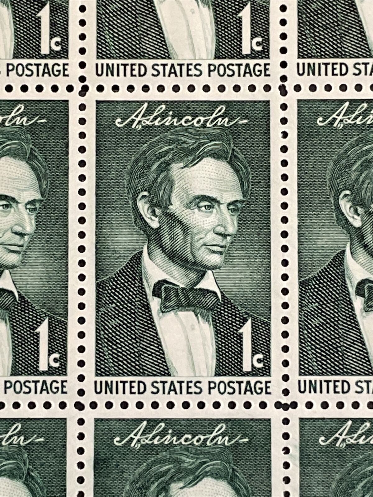 1958 sheet, 1 cent Lincoln, Sc# 1113 | United States, General Issue ...
