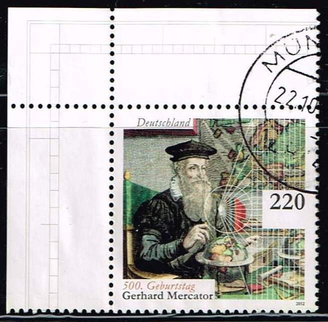 Germany, Sc.#2665 used Gerhard Mercator and Symbols of Cartography ...