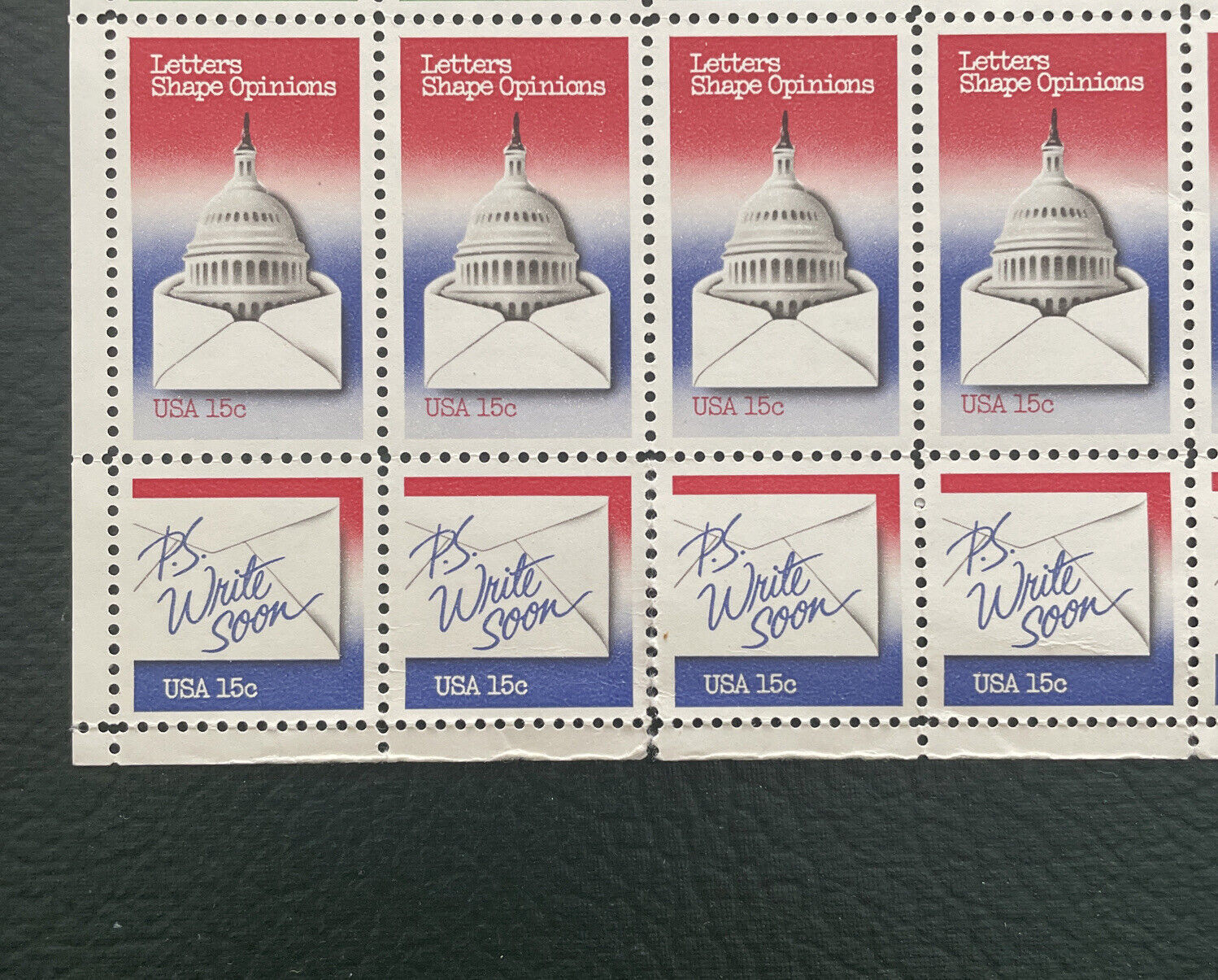 1805-1810 LETTER WRITING Sheet of 60 US 15¢ Stamps 1980 NH, Selvage ...