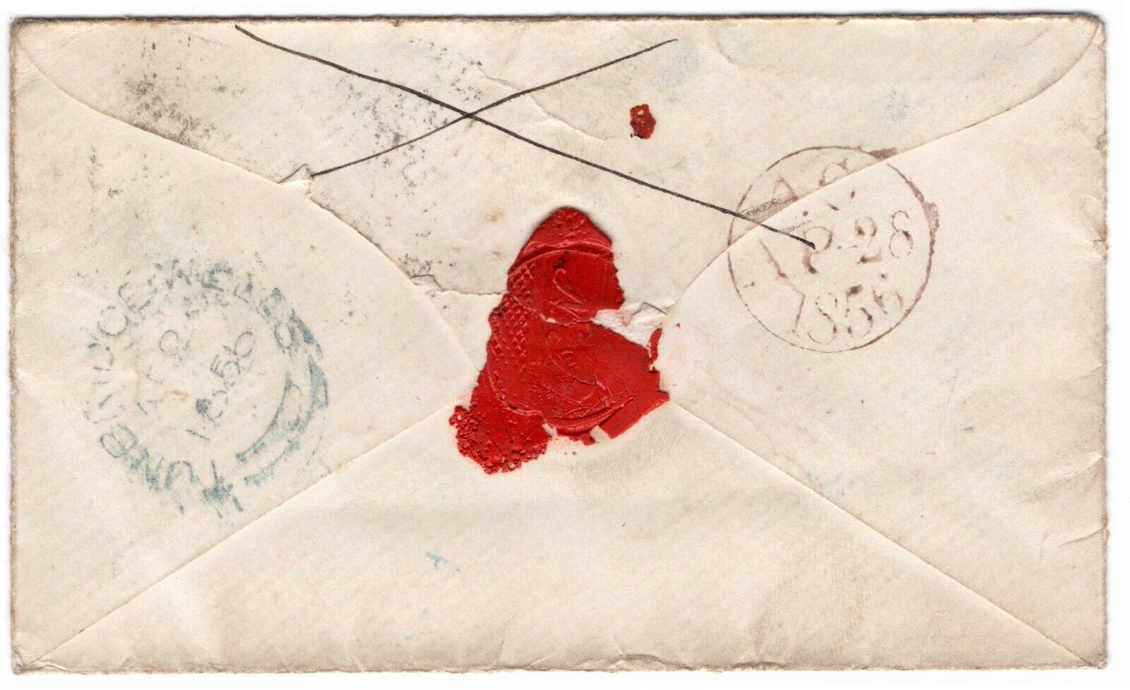 GB SIDEWAYS DUPLEX Sussex Brighton 1d Red-Brown SG.29 Cover 1856 Cat £ ...