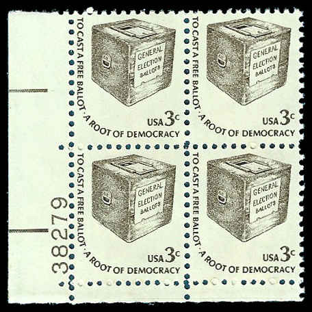 PCBstamps US #1584 PB 12c(4x3c)To Cast a Free Ballot, 38279, MNH, (PB-3 ...