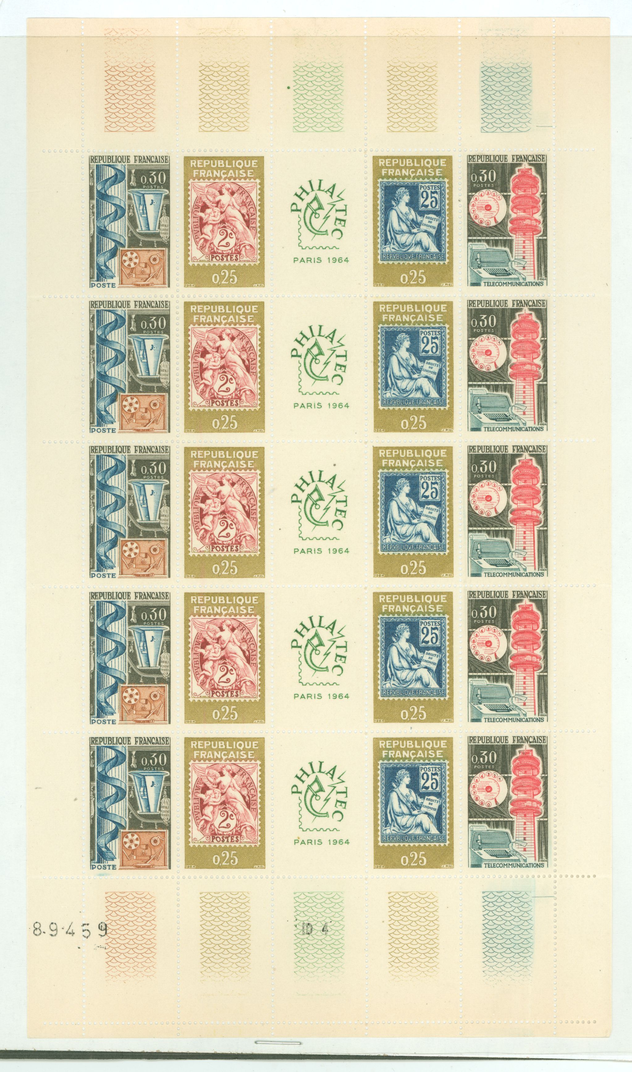 France #1088a Souvenir Sheet (Stamps On Stamps) | Europe - France ...