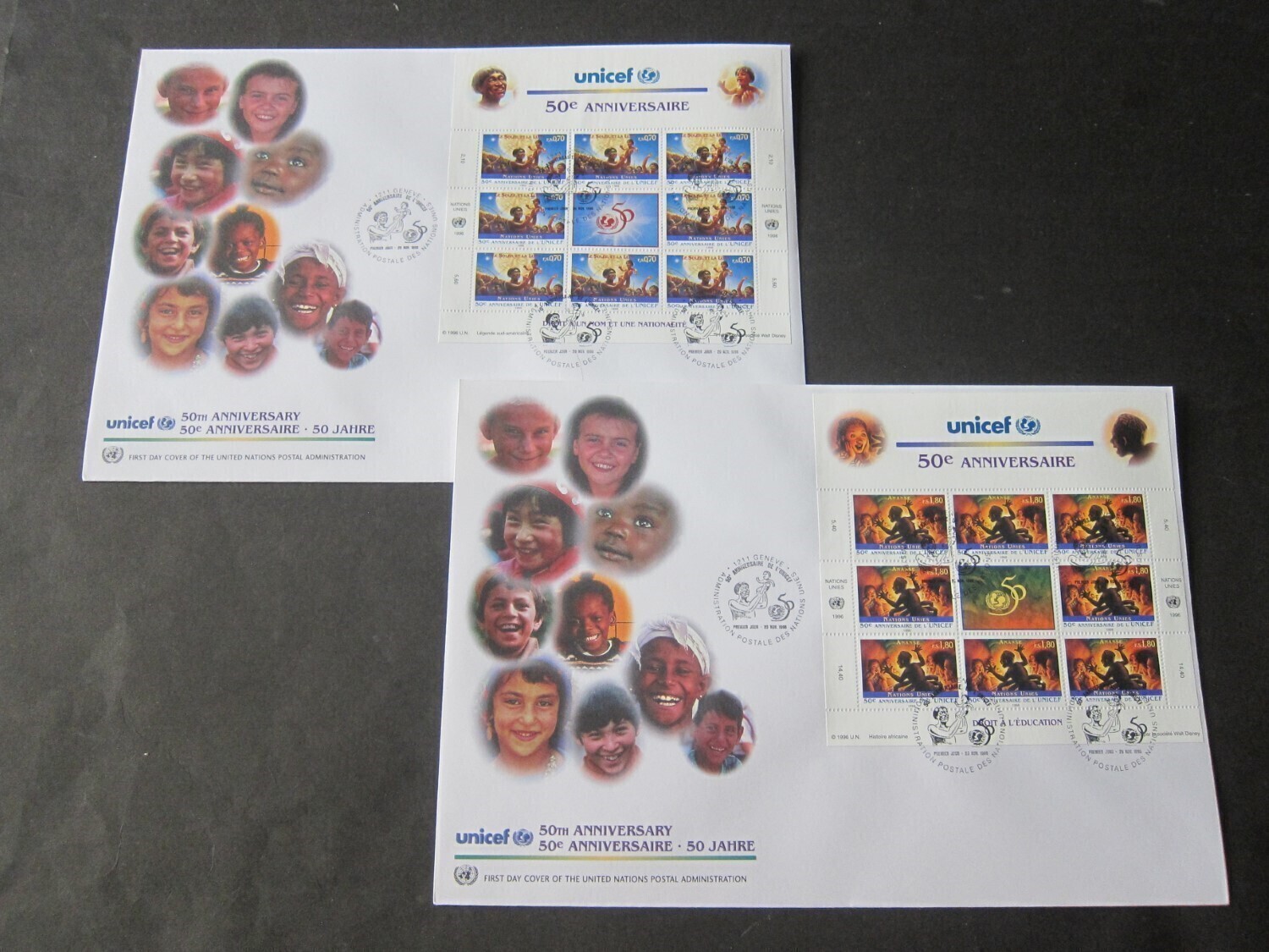 United Nations (Geneva) 1996 Sc 294-5 FDC(18X26cm) | Worldwide - United ...