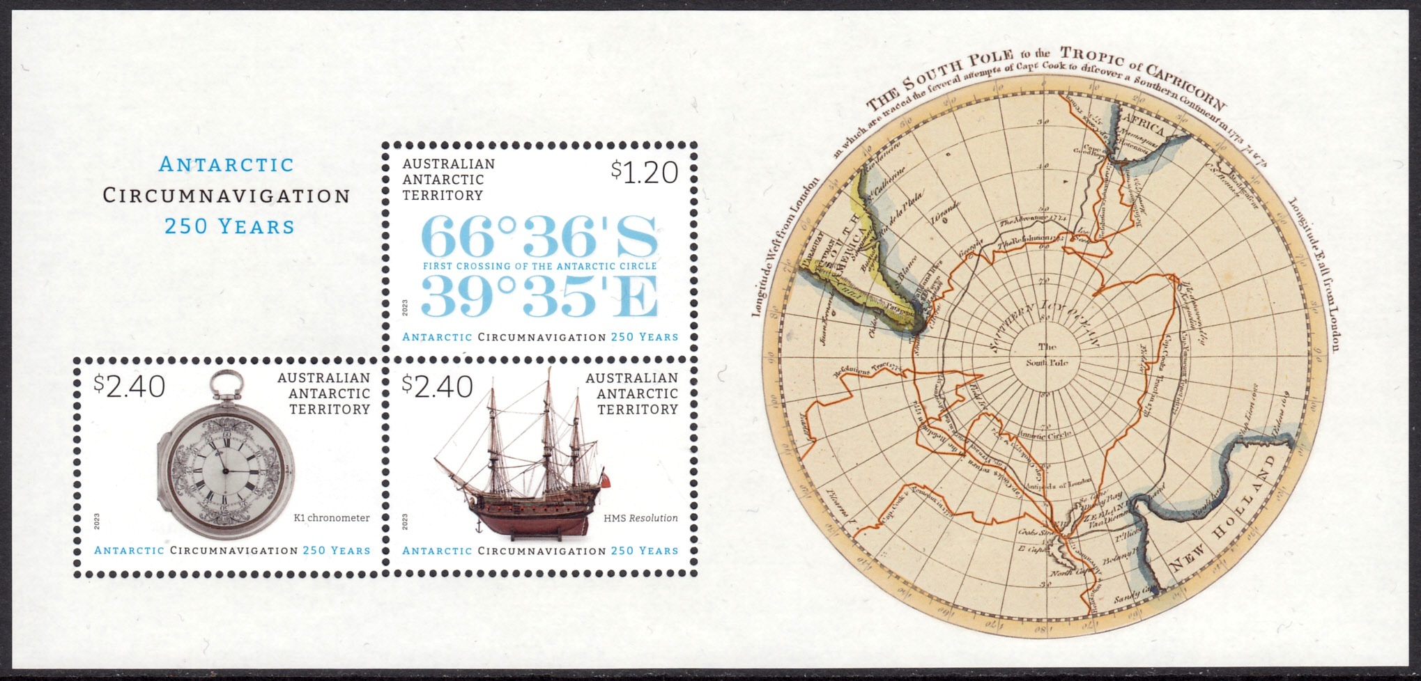 Australian Antarctic Territory AAT 2023 Ship MAP Circumnavigation 250 ...