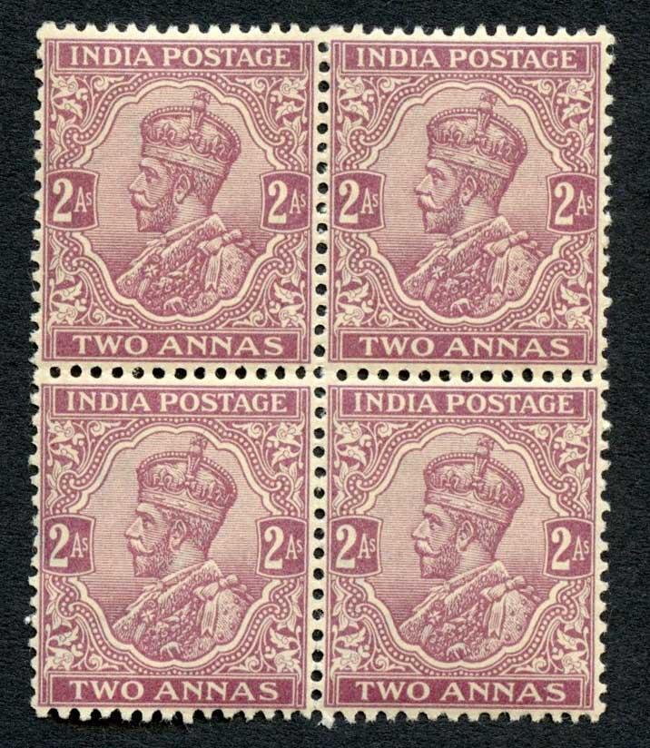 India SG166 2a Wmk Single Star (Brown gum) Block 2 x U/M | Asia - India ...