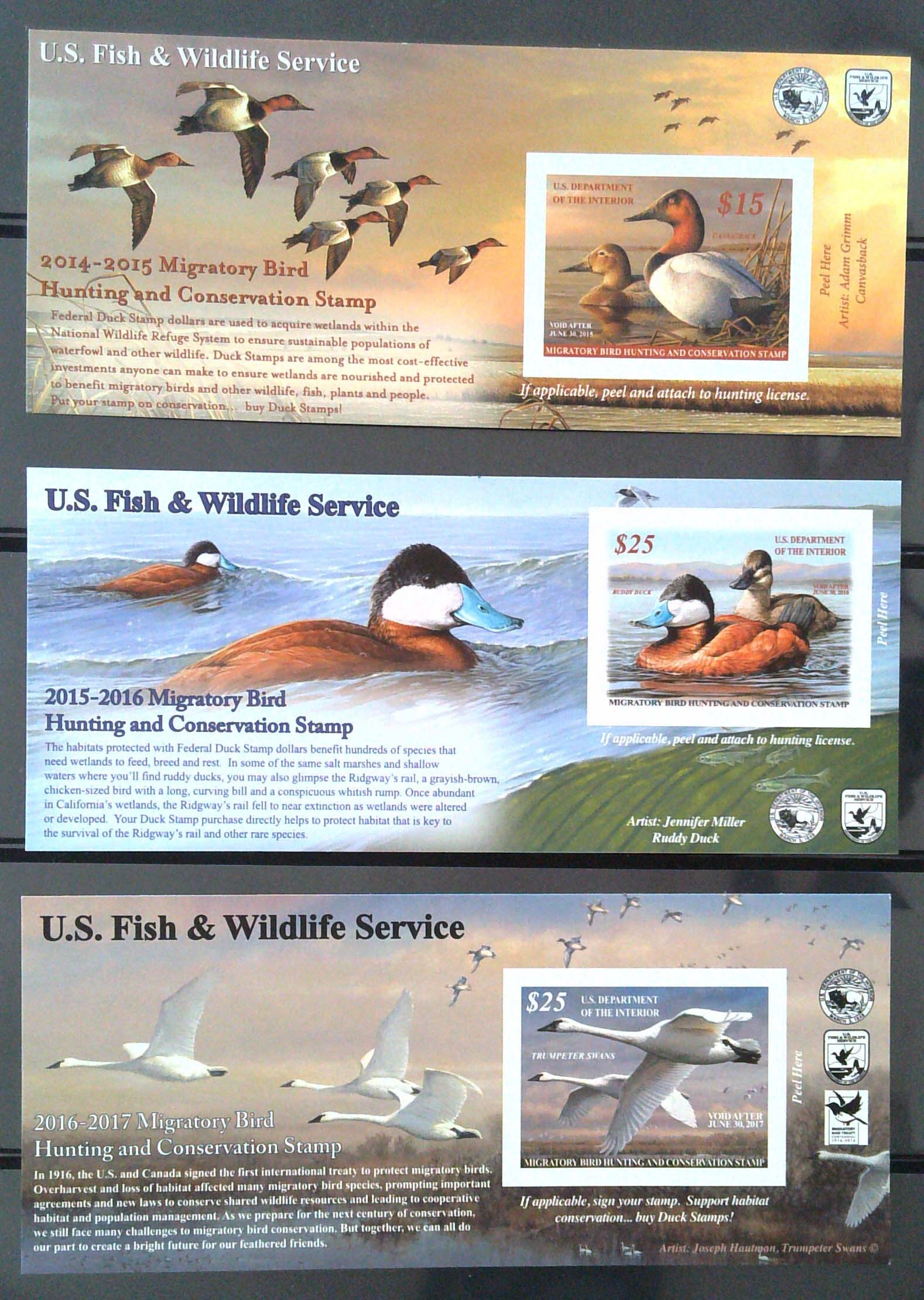 Scott #RW81A-83A - VF - Hunting Permit Stamps - MNH - Lot - 2014-16 ...