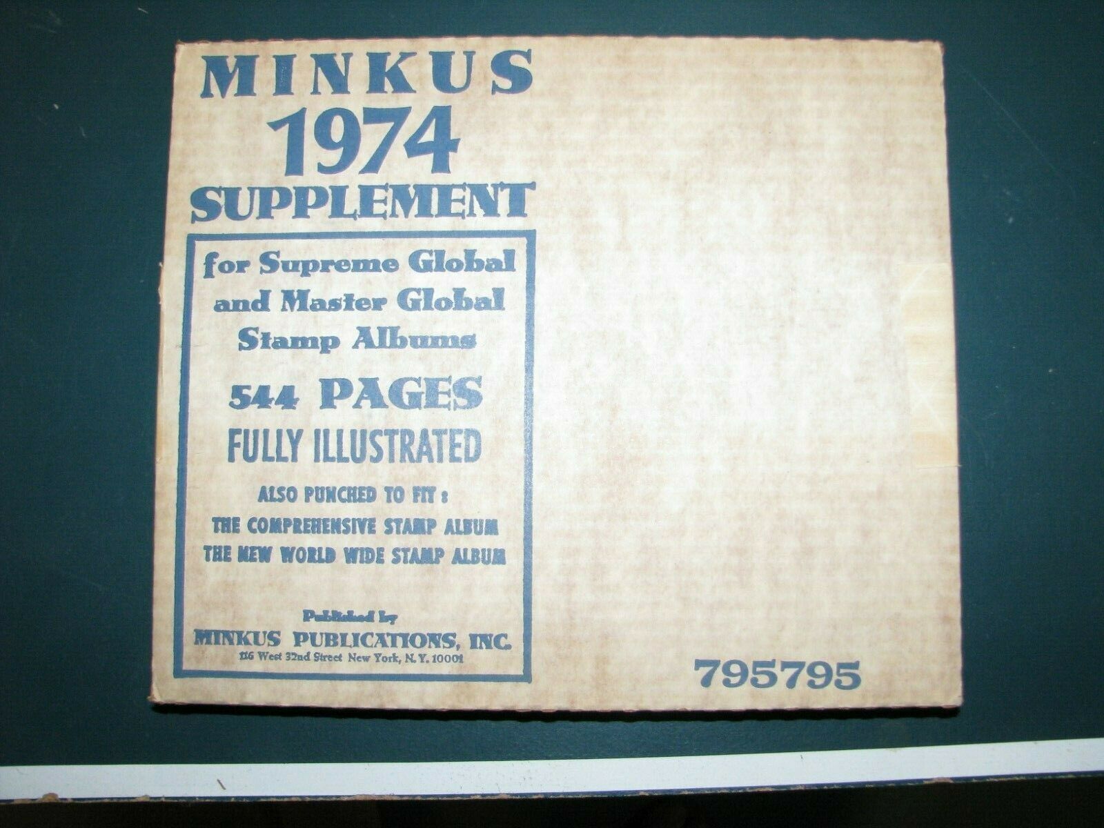 1974 Minkus Supreme Global Stamp Album Pages Supplement Unused complete ...