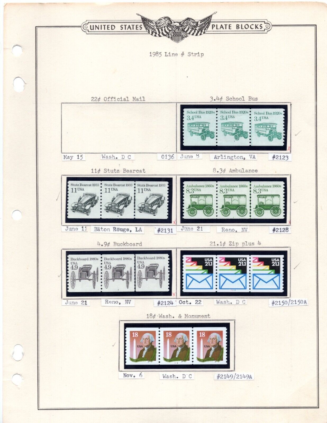 US 1980-1987 Collection of 118 Coils, ALL in Strips of 3, Except 4 ARE ...