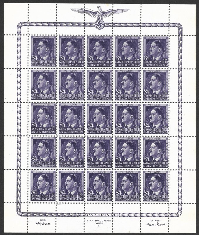 MNH 1944 Polish German Occ Semi-Postal Sheet, Scott #NB35** | Europe ...