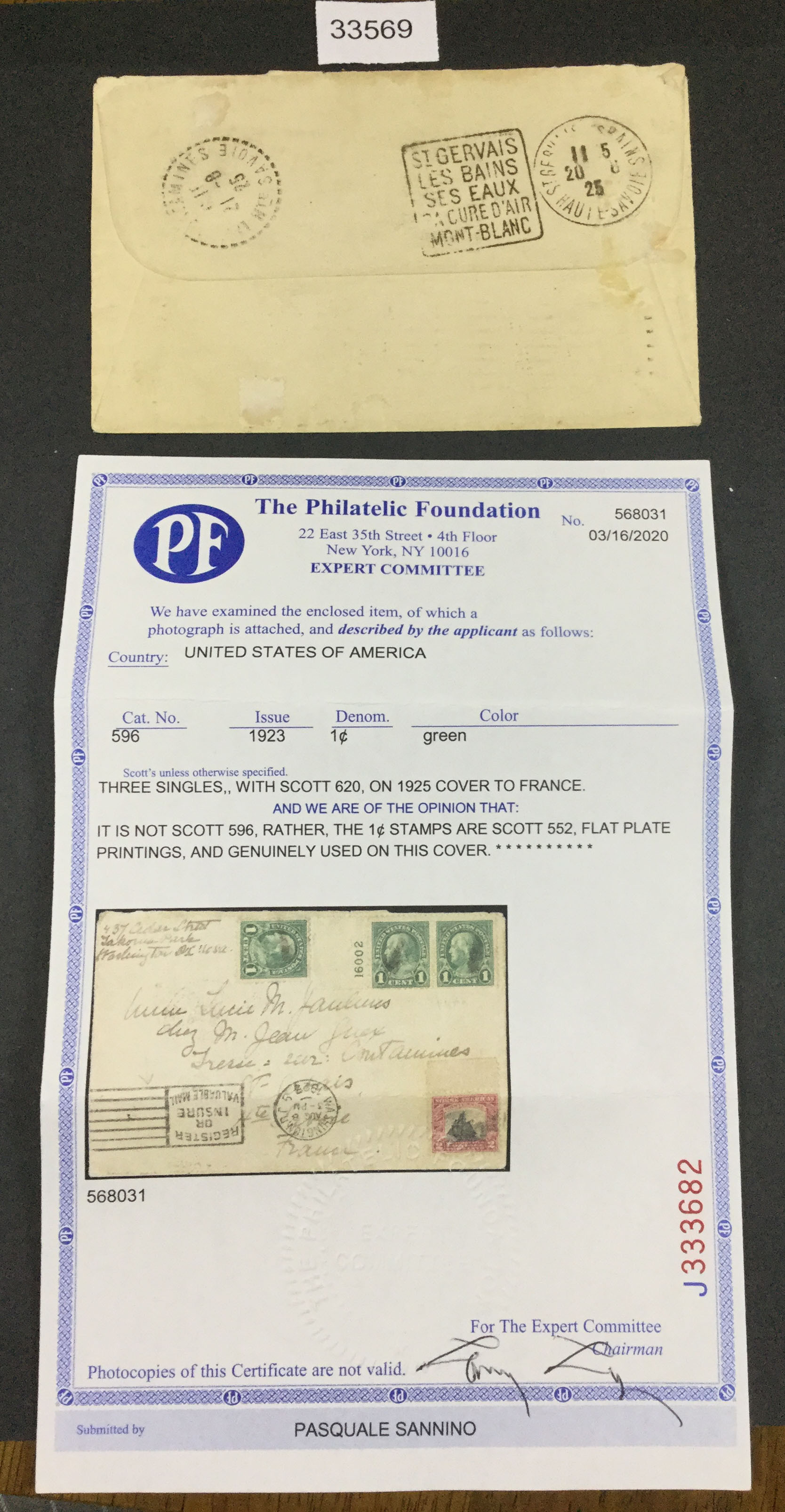 US Stamps #552,620 Post Cover Used **Pf Cert** LOT #33569 | United ...