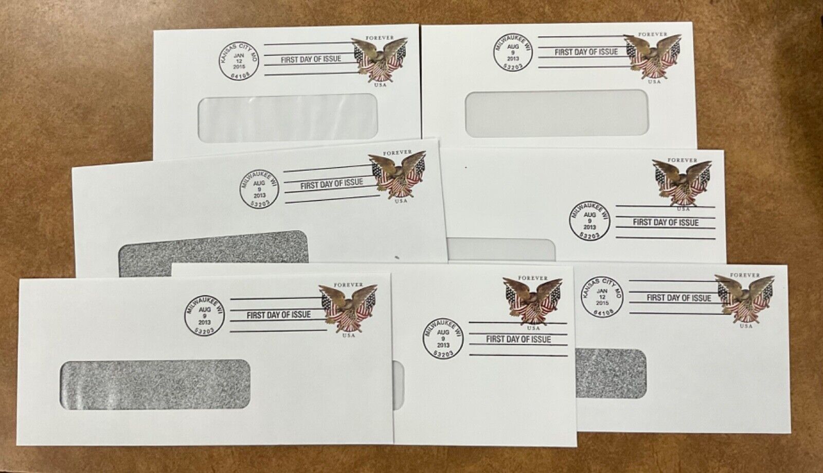 US SC # U682 Eagle, Shield And Flag 7 Envelopes FDC 2013-15 | United ...