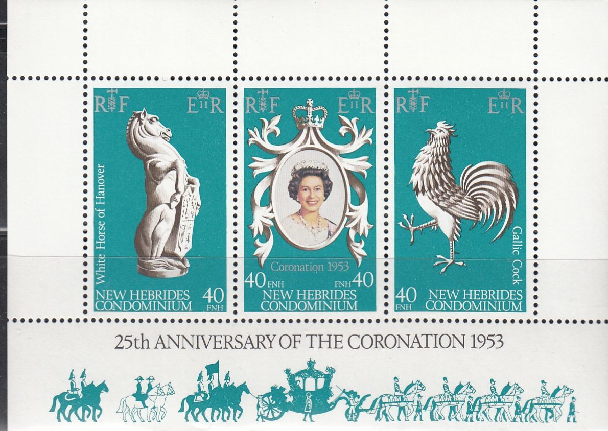 New Hebrides MNH 258a-c 25th Ann. Coronation QE II 1978 | Europe ...