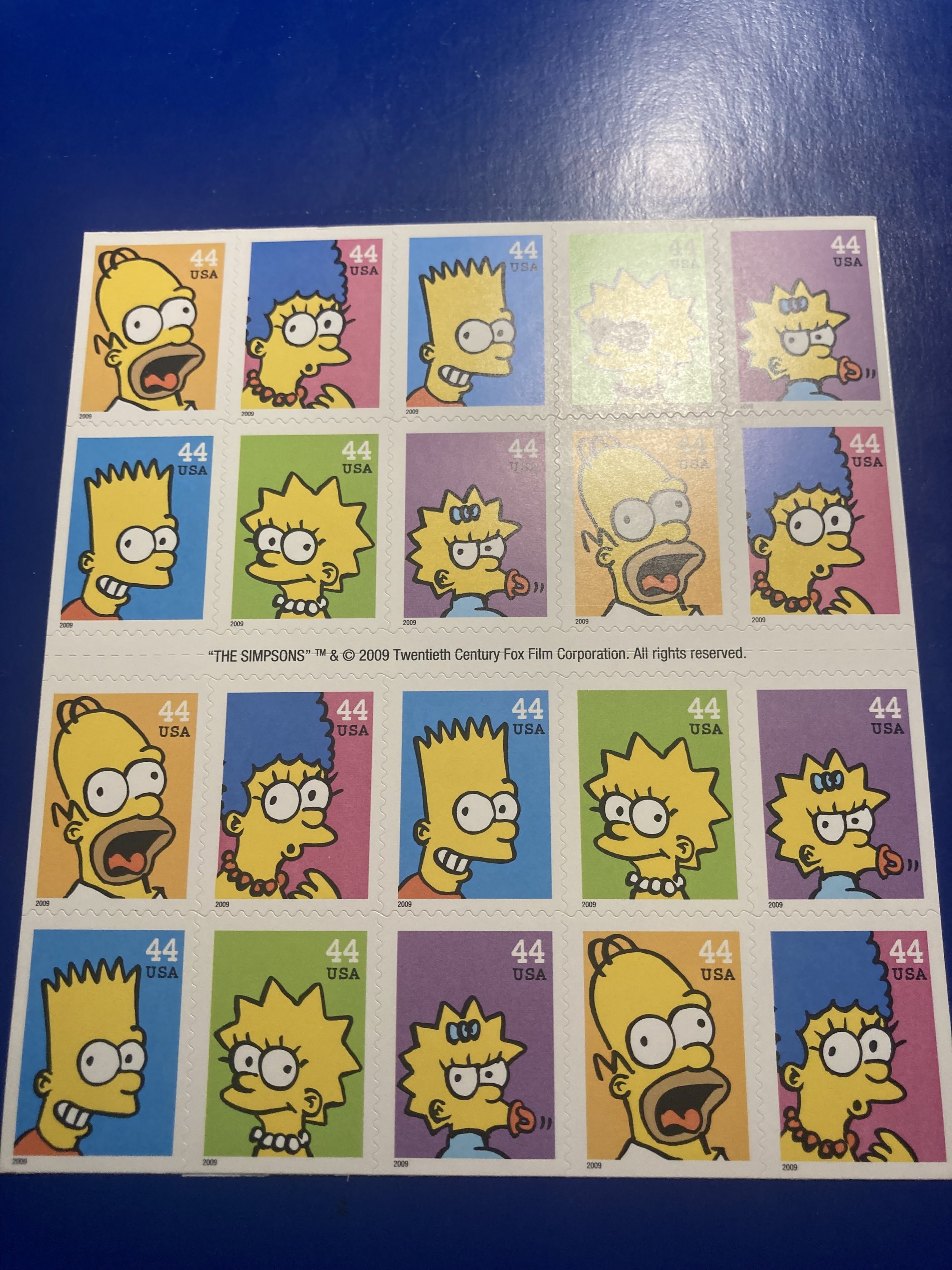 Scott 4399-4403 The Simpsons Complete Booklet 20 Stamps M NH OG ach ...