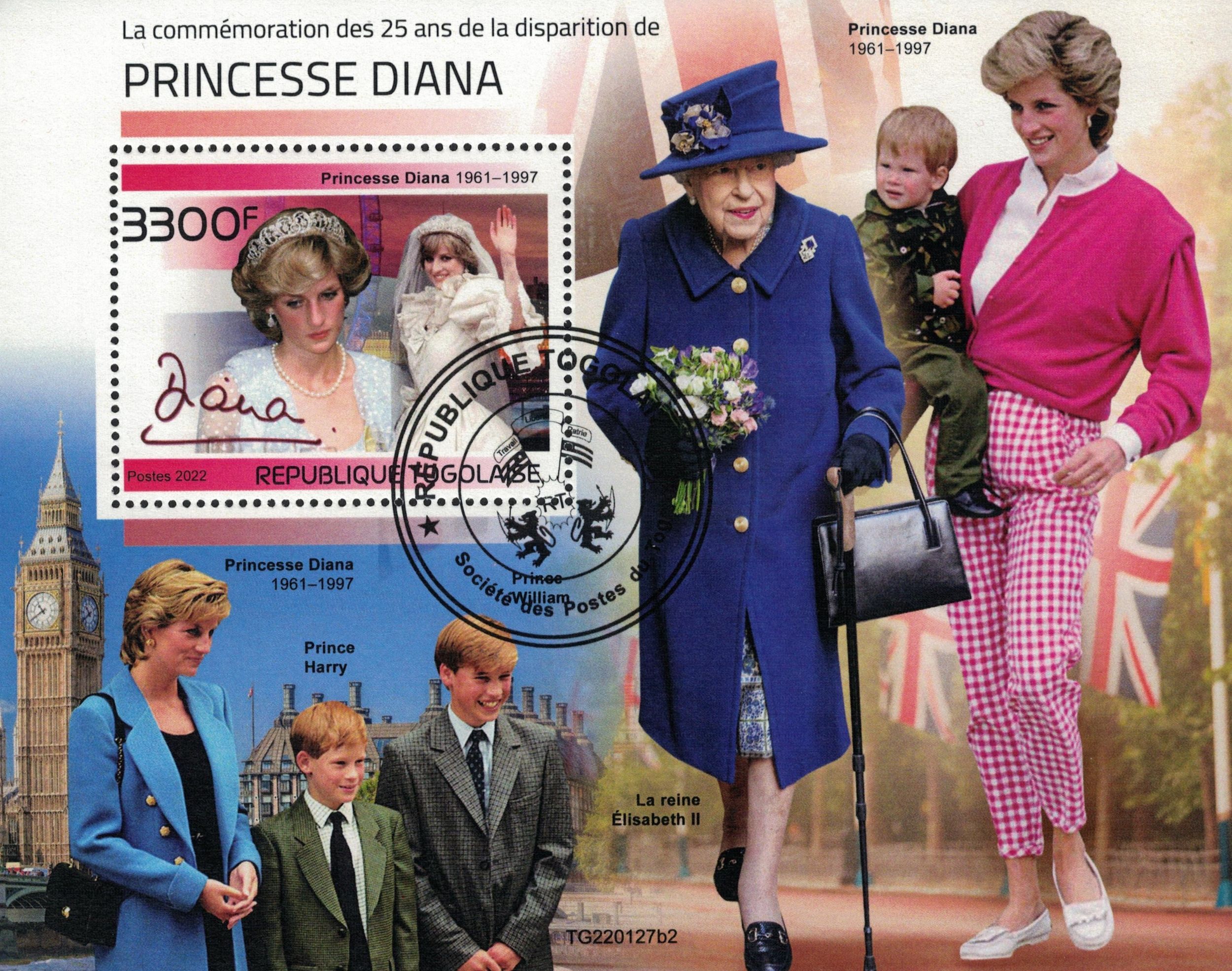 TOGO 2022 - Princess Diana, In mem. 25 years/complete set (sheet+blocks ...