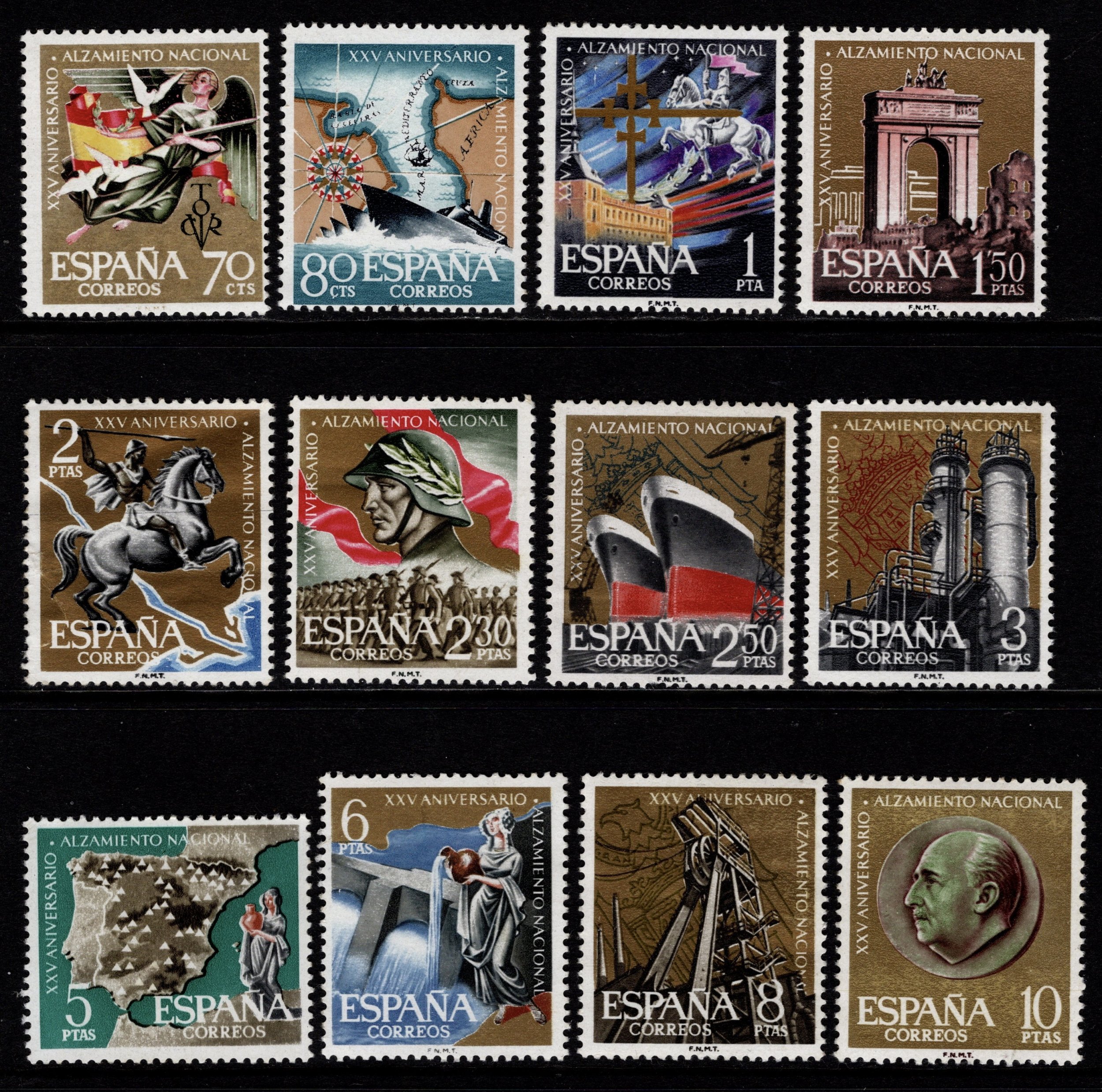 Spain 1961 25th Anniv. of National Uprising, Set [Mint] | Europe ...